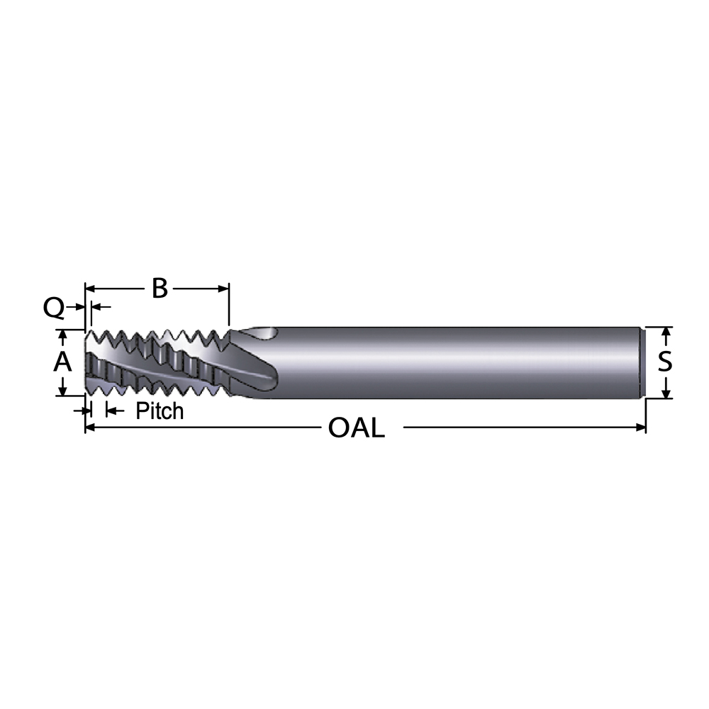 Scientific Cutting Tools - Helical Flute Thread Mill: M6x0.5, Internal ...