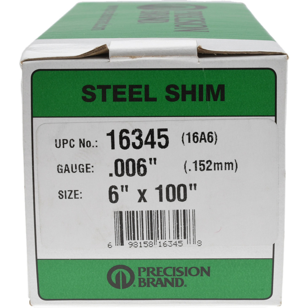 Precision Brand - Metal Shim Stock: Roll, 0.0060" Thick, 100" Long, 6 ...