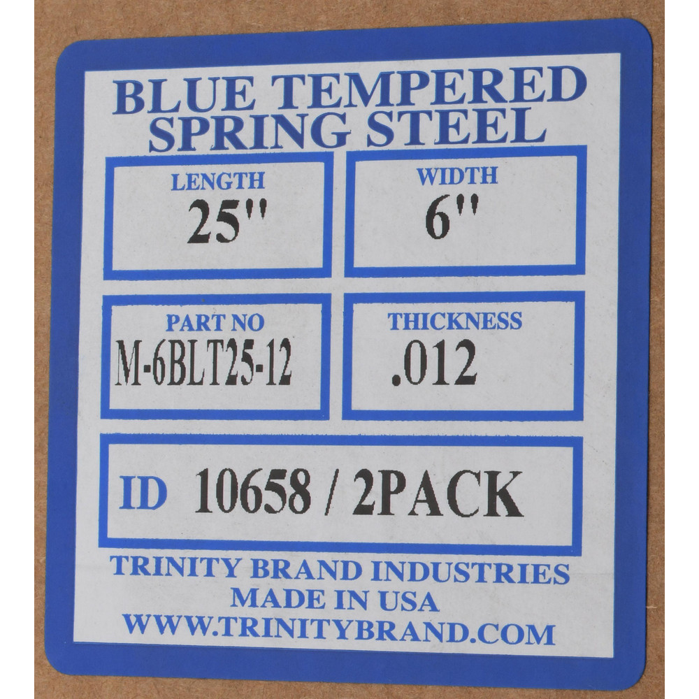 Trinity Brand Industries - 6" Wide x 25" Long x 0.012" Thick, Spring ...
