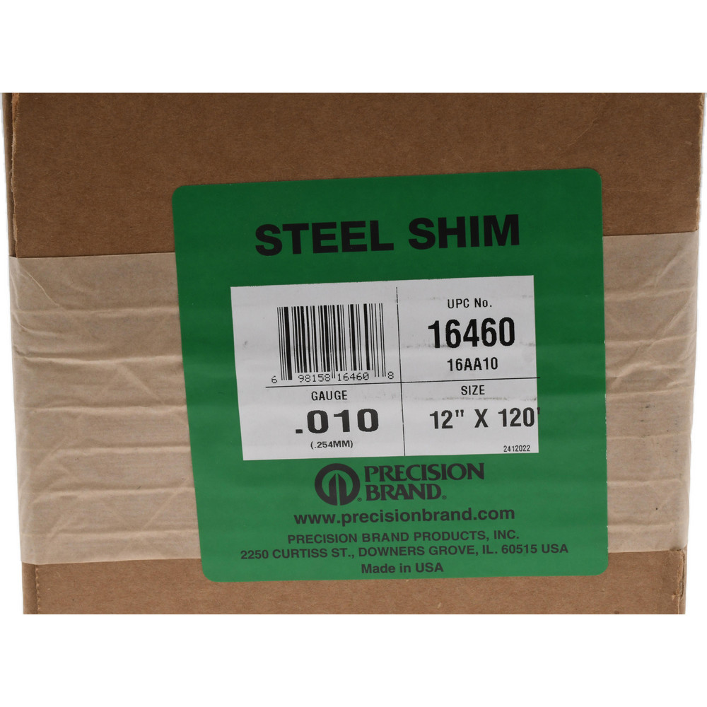 Precision Brand - Metal Shim Stock: Roll, 0.0100" Thick, 120" Long, 12 ...