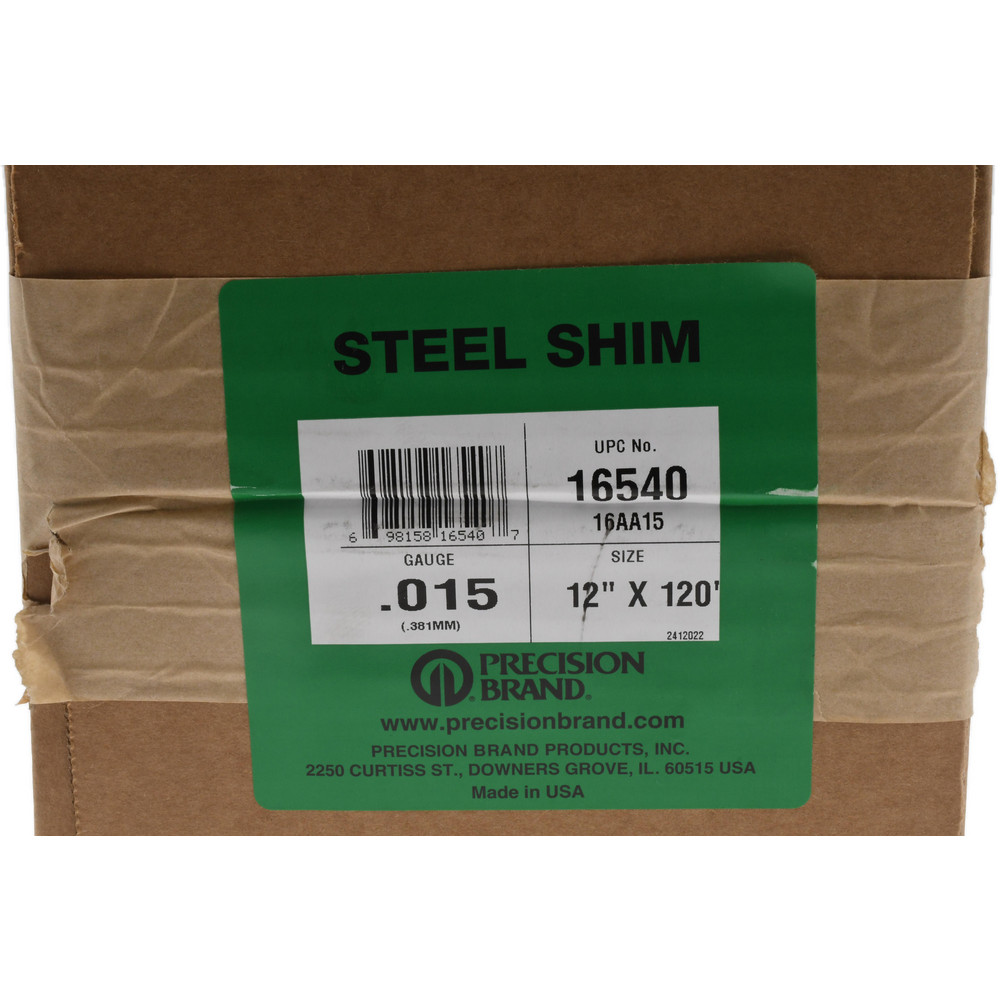 Precision Brand - Metal Shim Stock: Roll, 0.0150" Thick, 120" Long, 12 ...