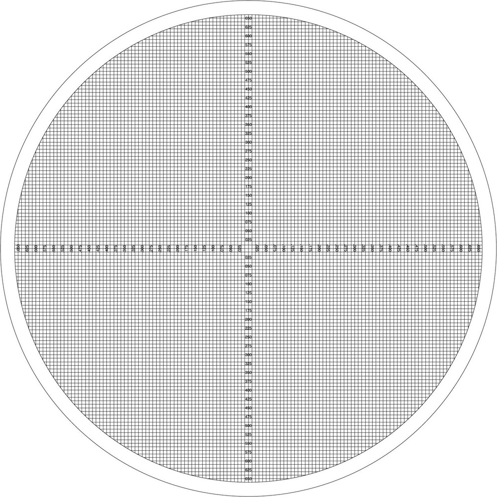Suburban Tool - 13-3/4" Dia, Grid, Mylar Optical Comparator Chart ...
