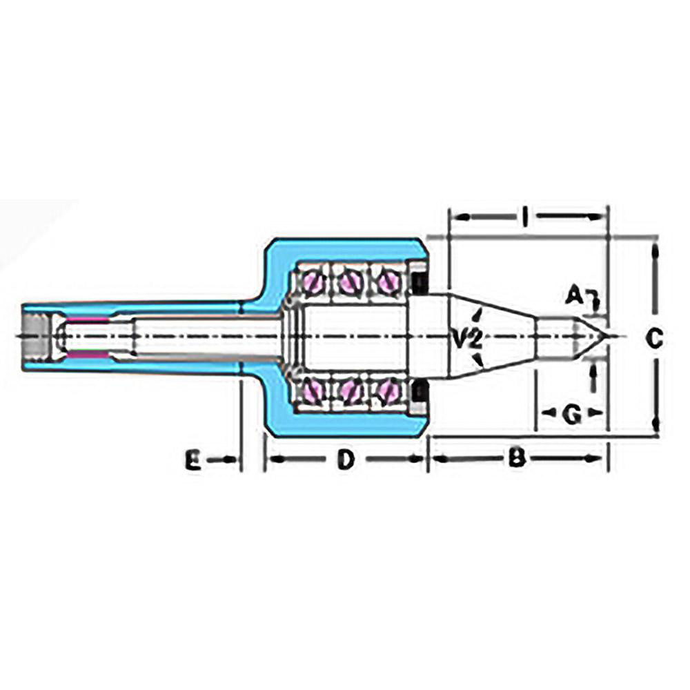 Riten - Live Center: Taper Shank, 2-7/8" Head Dia | MSC Direct