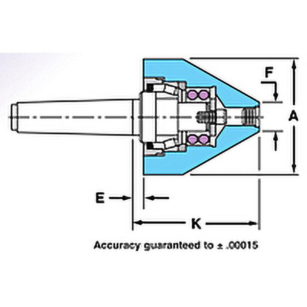 Riten - Live Center: Taper Shank, 4" Head Dia | MSC Direct