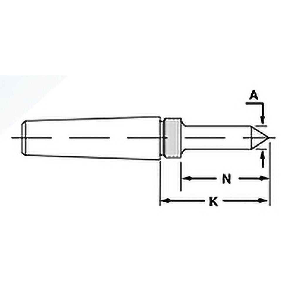 Riten - 1/2" Head Dia, Steel Long Point Solid Dead Center | MSC Direct