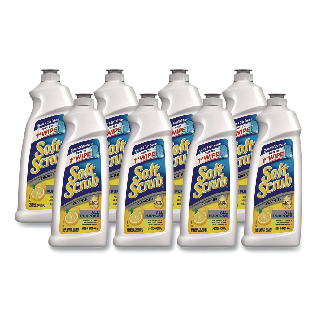 Soft Scrub® - All Purpose Scrub Cleanser, Lemon Scent, 24 oz Bottle, 8 ...