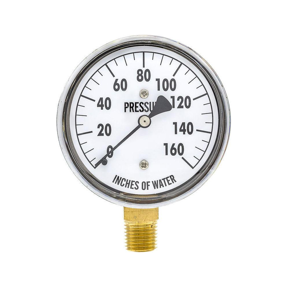 PIC Gauges - Pressure Gauge: 2-1/2" Dial Dia, 0 to 12 psi, 1/4" MNPT ...