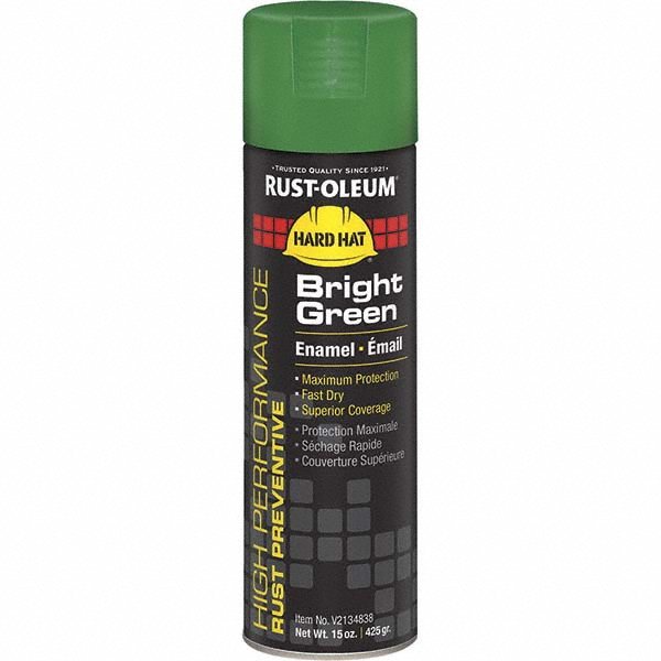Rust-Oleum - Enamel Spray Paint: Bright Green, Gloss, 15 oz | MSC Direct