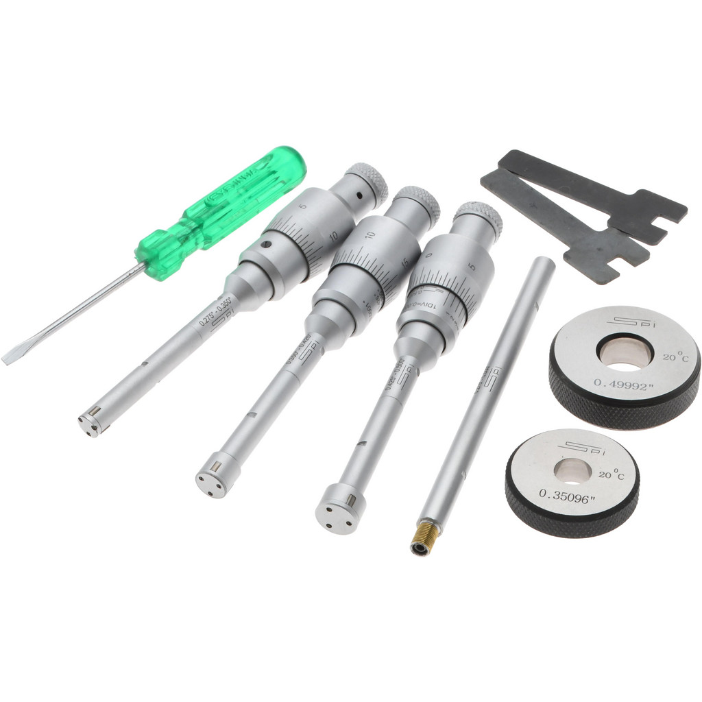 SPI - Mechanical Inside Micrometer Set: 0.2750 to 0.5000" Range, 1 ...