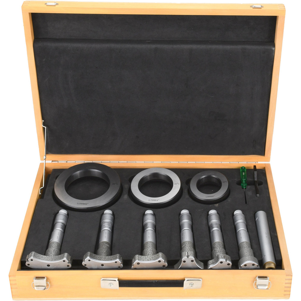 SPI - Mechanical Inside Micrometer Set: 1.6000 to 4.0000" Range, 1 ...