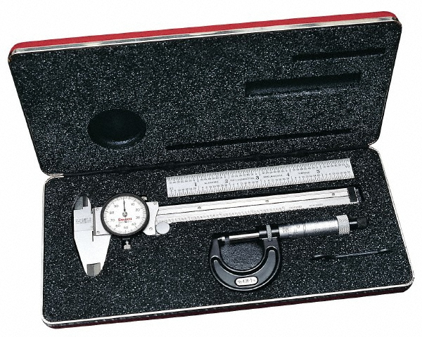 Starrett - 4 Piece, Machinist Caliper and Micrometer Tool Kit ...