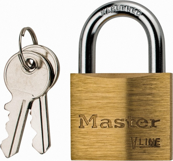Master Lock - Padlock: Brass, Keyed Different, 1-1/2" Wide | MSC Direct