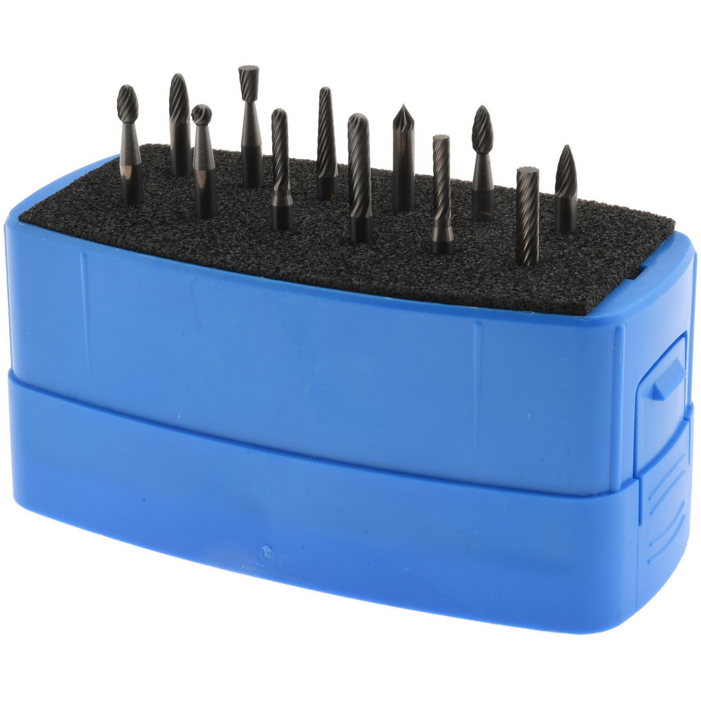 Value Collection - 12 Pc Single Cut Burr Set with Cylinder, Cylinder w ...
