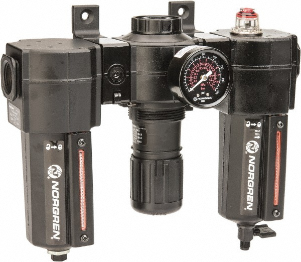 Norgren - FRL Combination Unit: 1/2 NPT, Standard, 3 Pc Filter ...