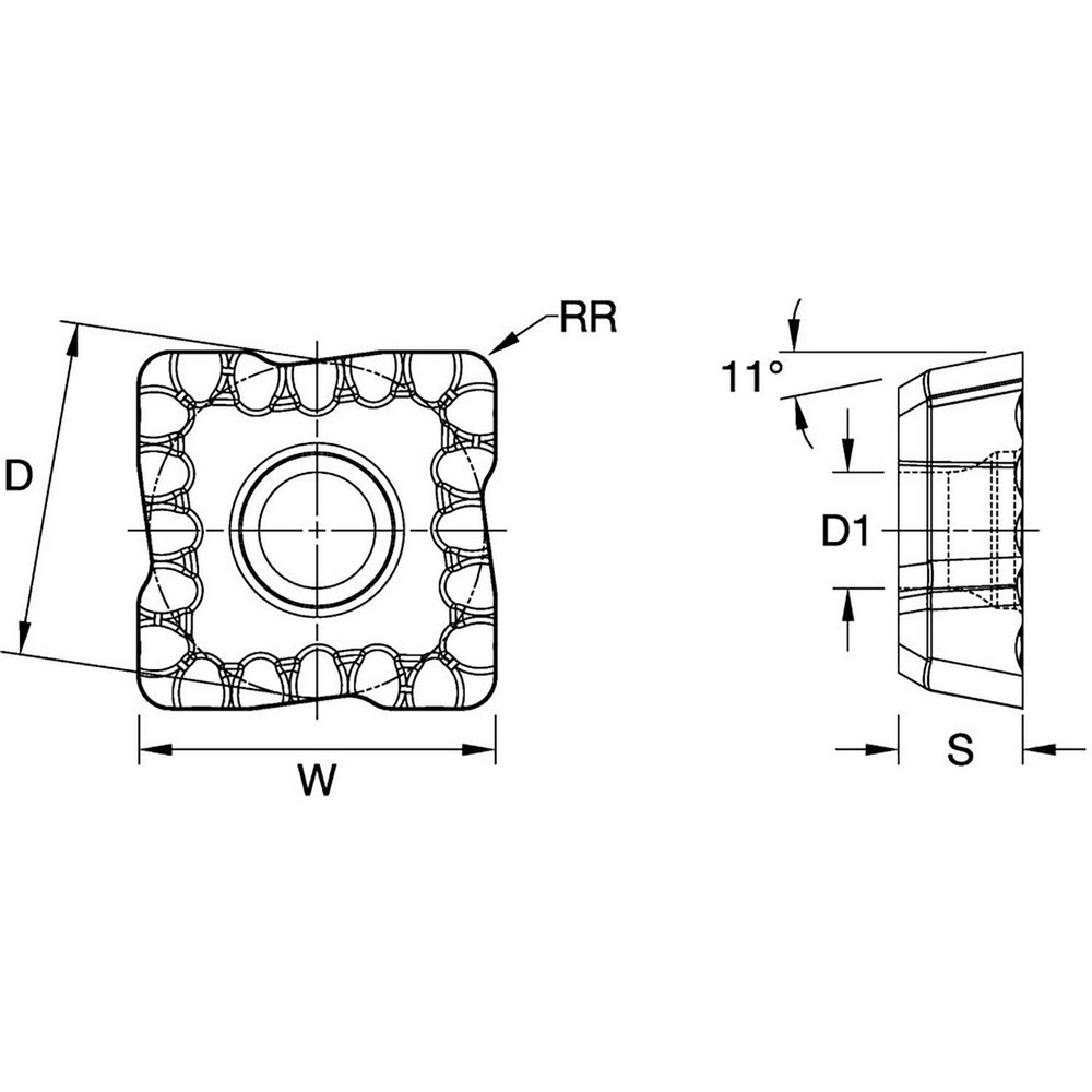 Widia - Indexable Drill Insert: TCF070304CCV38, Carbide | MSC Direct