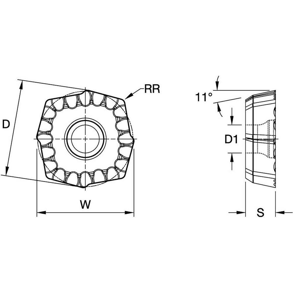 Widia - Indexable Drill Insert: TCF040203ACV38, Carbide | MSC Direct