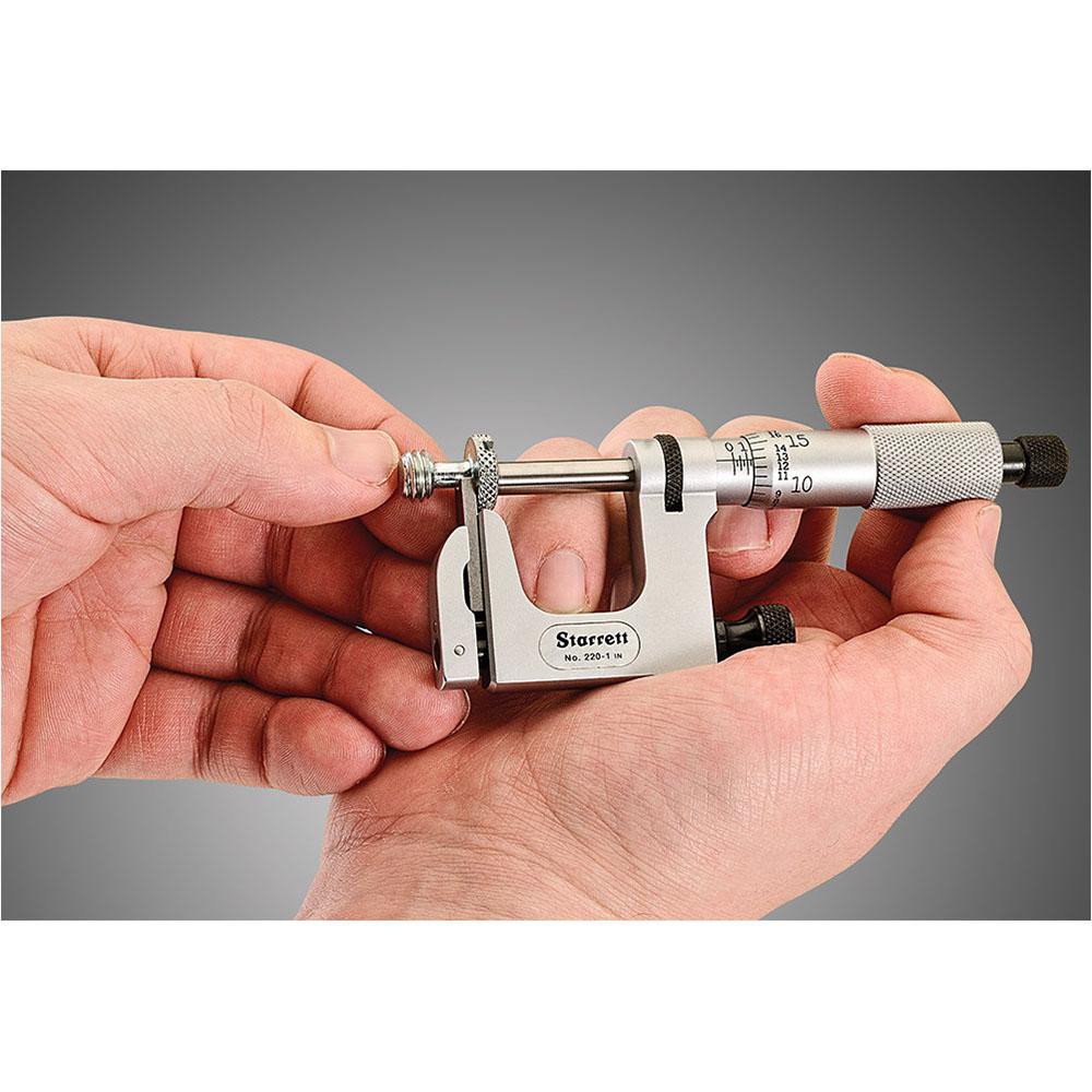 Starrett - 0 to 1 Inch Range, Carbide Face, Satin Chrome Coated ...