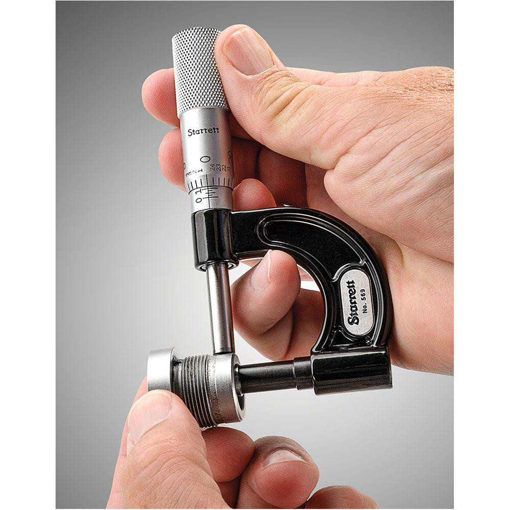Starrett - 1 Inch Measurement Range, 0.001 Inch Graduation, Post Anvil ...
