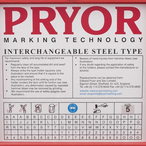 Pryor - 106 Piece, 3/16 Inch Character, Hardened Steel Type Set ...