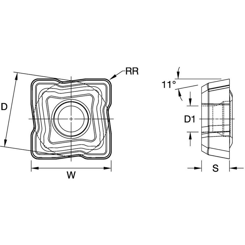 Widia - Indexable Drill Insert: TCF120412FPV38, Carbide | MSC Direct