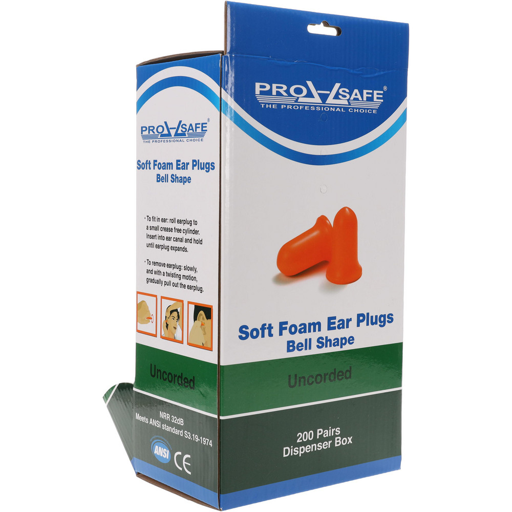 PRO-SAFE - Earplugs: 32 dB, Foam, Bell, Roll Down, Uncorded, n-Metal ...