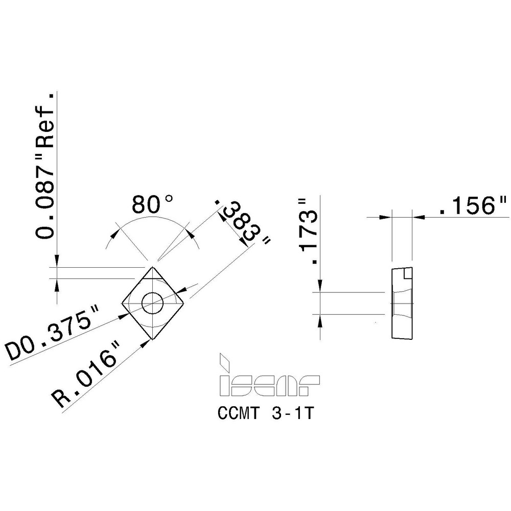 Iscar - Turning Insert: CCMT 3-1T, CBN | MSC Direct