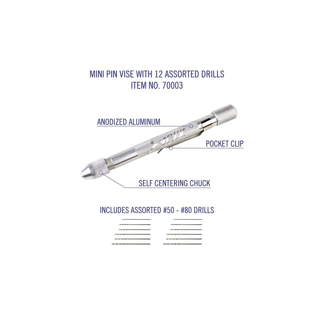 Excel Blades - 12 Piece 0.135" Mini Pin Vise Set | MSC Direct