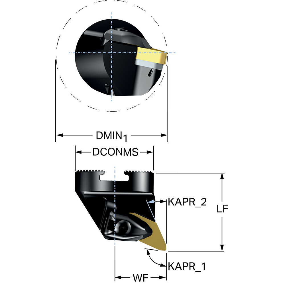 Sandvik Coromant - Modular Turning & Profiling Head: Size 40, 40 mm ...