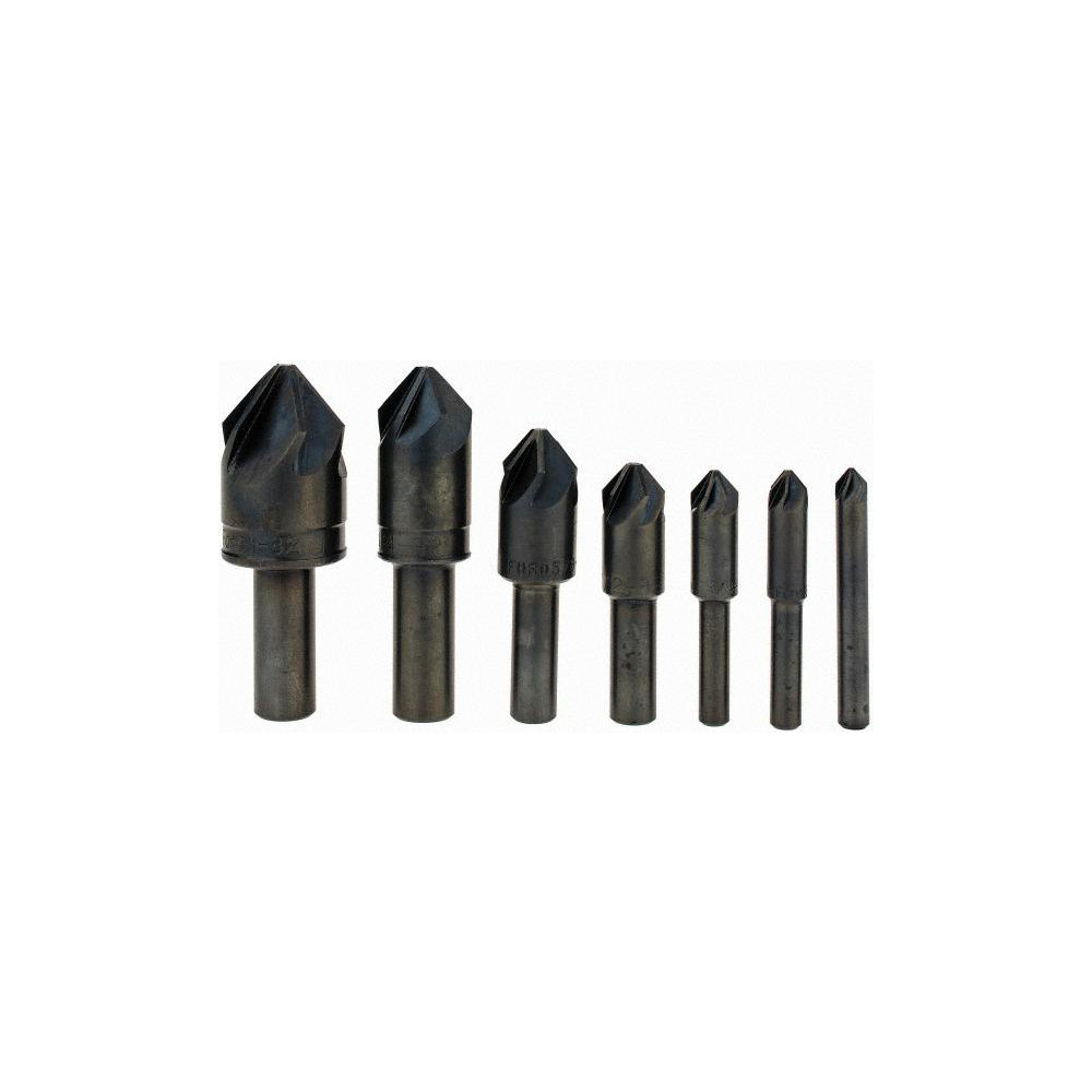 M.A. Ford® - Countersink Set: 7 Pc, 1/4 to 1" Head Dia, 6 Flute, 82 deg ...