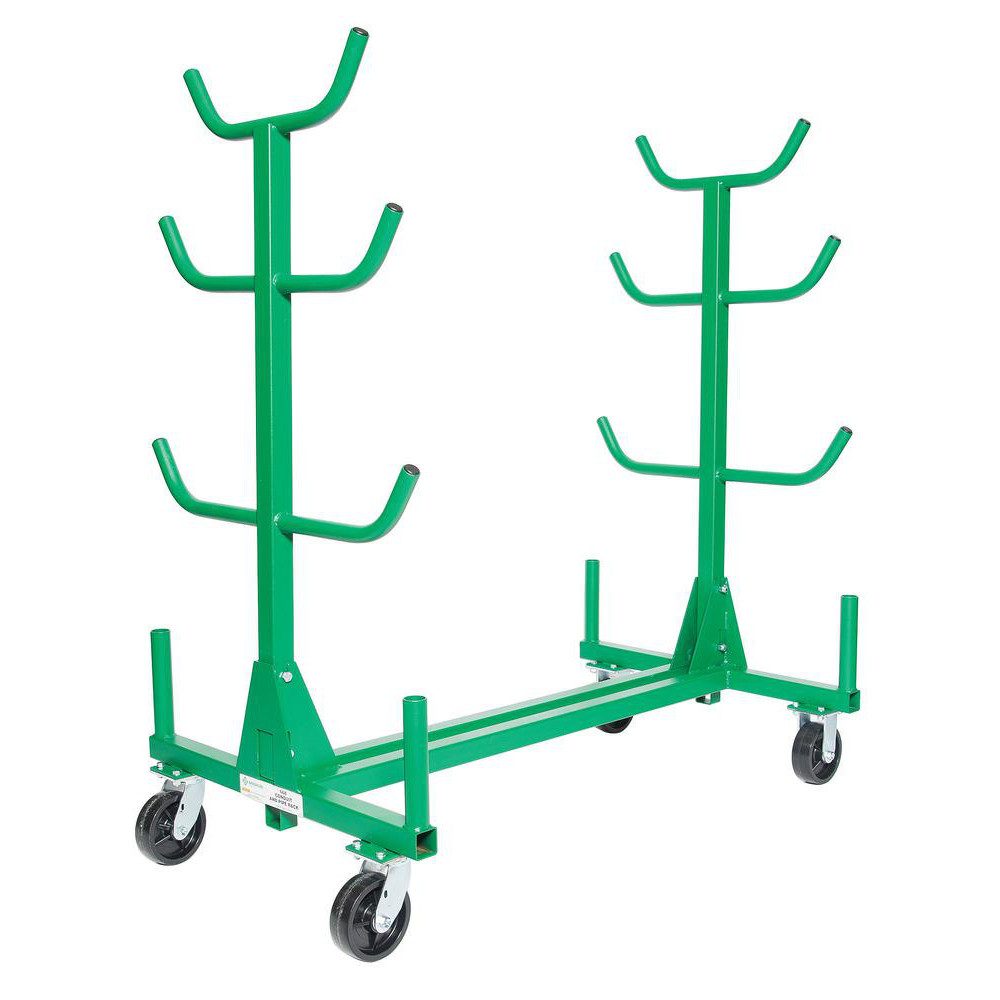Greenlee - Pipe Rack Utility Cart: 58-1/2" Long, 34" Wide, Steel, 1000. ...