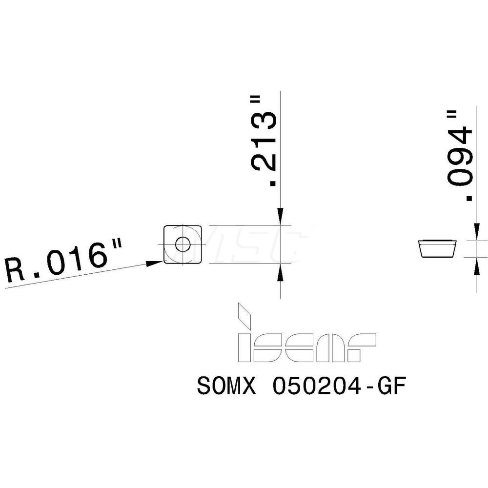Iscar - Indexable Drill Insert: SOMX 050204-GF IC908, Carbide | MSC Direct
