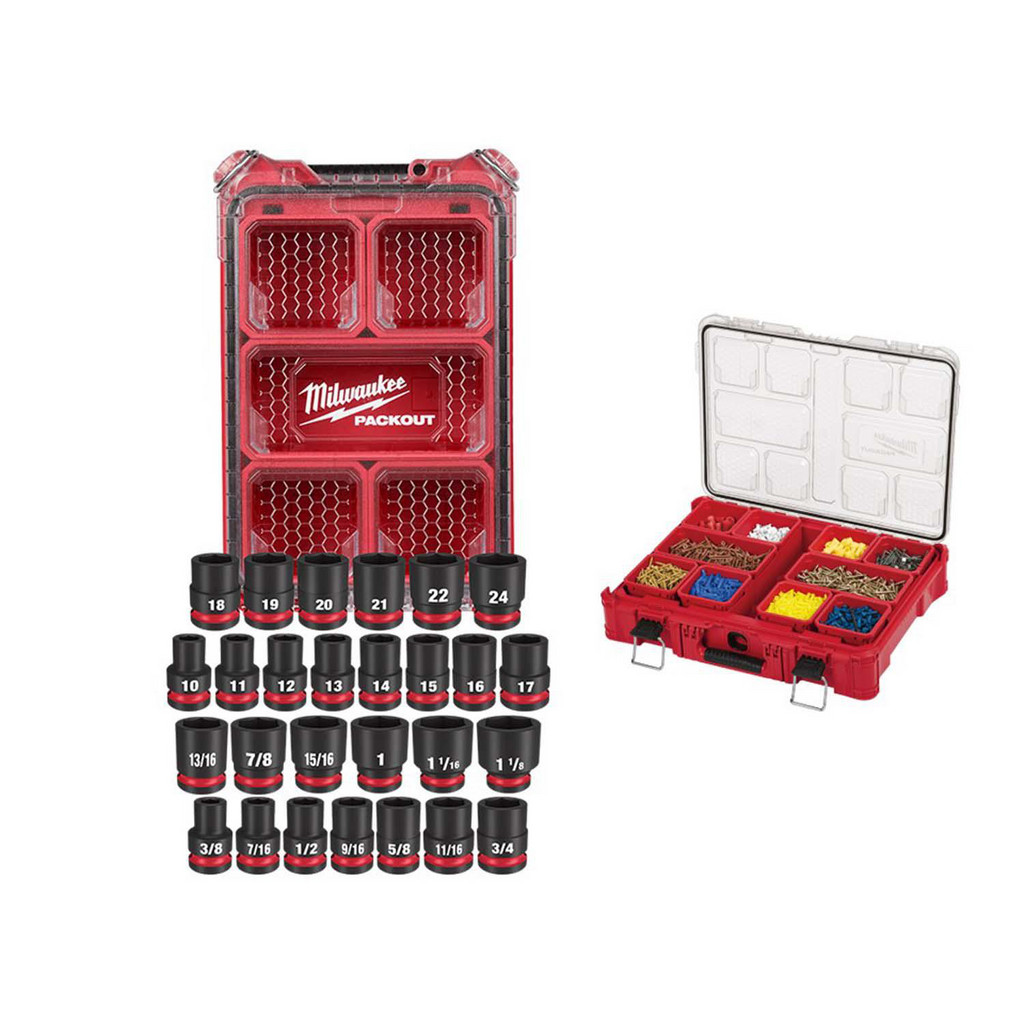 Milwaukee Tool - 27 Pc. SHOCKWAVE™ Impact Duty Socket 1/2” Drive SAE ...