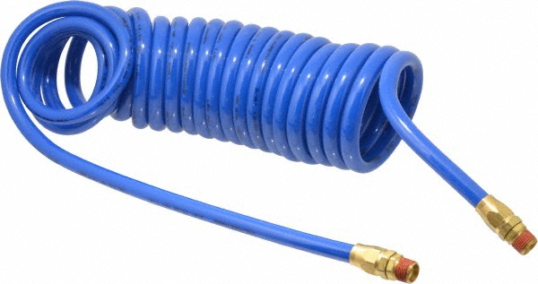 Coilhose Pneumatics - 3/8" ID, 3/8 Thread, 20' Long, Blue Polyurethane ...