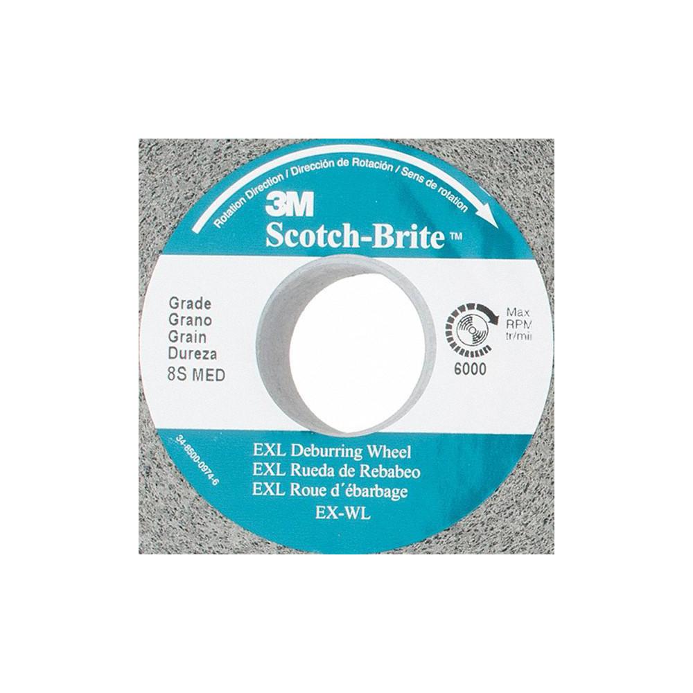 3M - Deburring Wheel: 6" Dia, 1" Face Width, 1" Hole, 8 Density ...