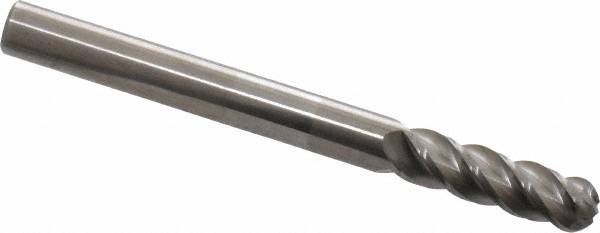Accupro - 6mm Diam, 19mm LOC, 4 Flute Solid Carbide Ball End Mill ...