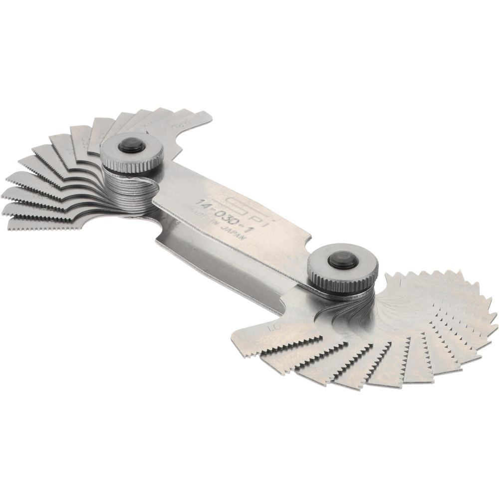 SPI - 28 Leaf, 1/4 to 2.5mm Pitch Range, Steel Screw Pitch Gage | MSC ...