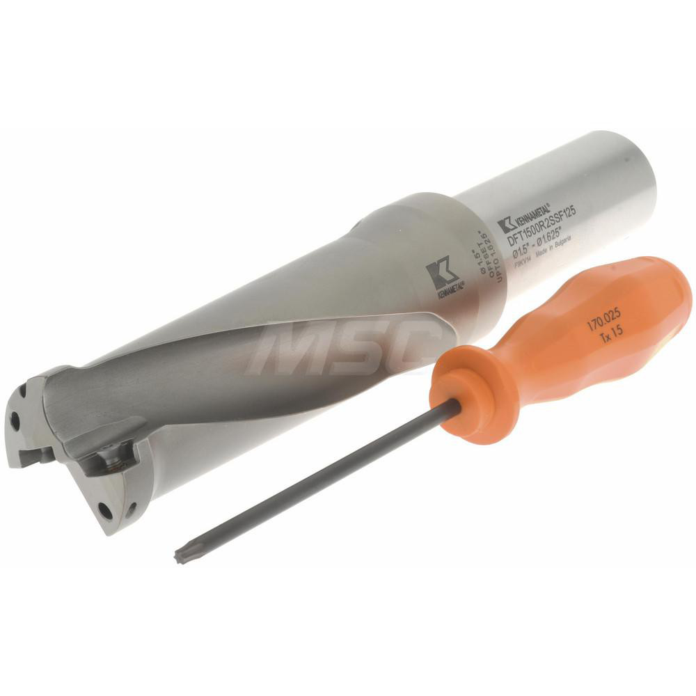 Kennametal - Indexable Insert Drill: DFT1500R2SSF125, 1-5/8" Max Dia, 3 ...