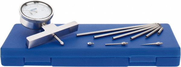 Fowler - 0 to 22 Inch Range, Steel, White Dial Depth Gage - 01407410 ...