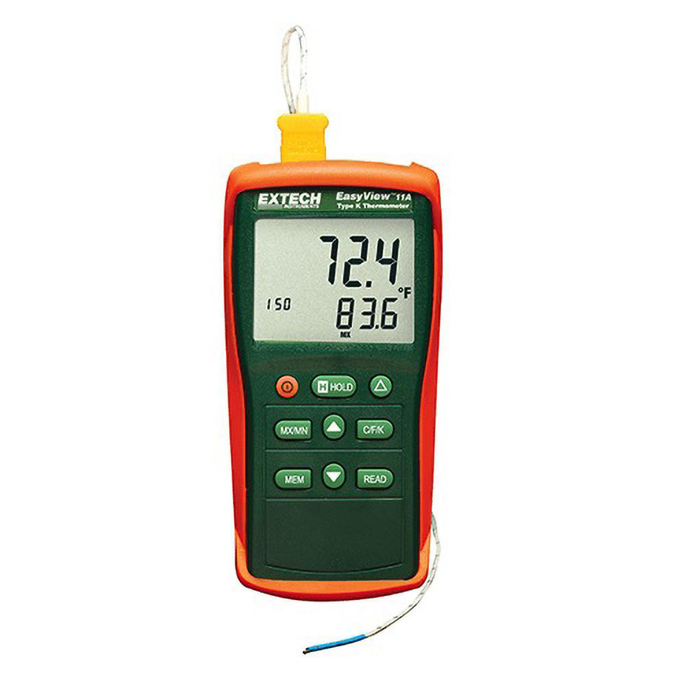 Extech - Digital Easy View Single Input Thermometer: 1,999 ° F, K ...