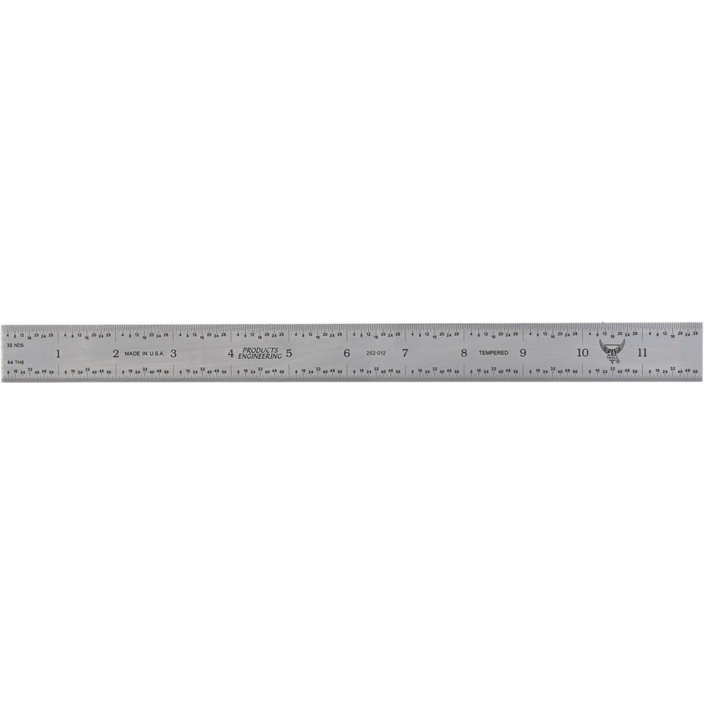 PEC Tools - Steel Rule: 12" OAL, English & Metric Graduation, Rigid, 1 ...