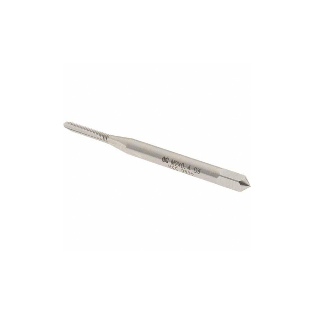 OSG - Straight Flute Tap: M2x0.4 Metric Coarse, 3 Flute, Plug Chamfer, 6H Class of Fit, High ...