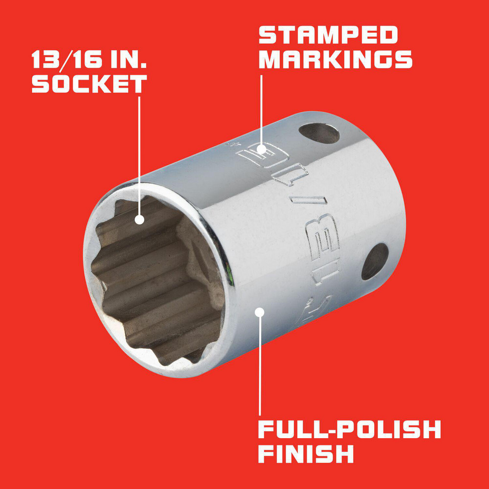 Proto - Spline Socket: 1/2" Drive, #26 Spline, 13/16" Hex | MSC Direct
