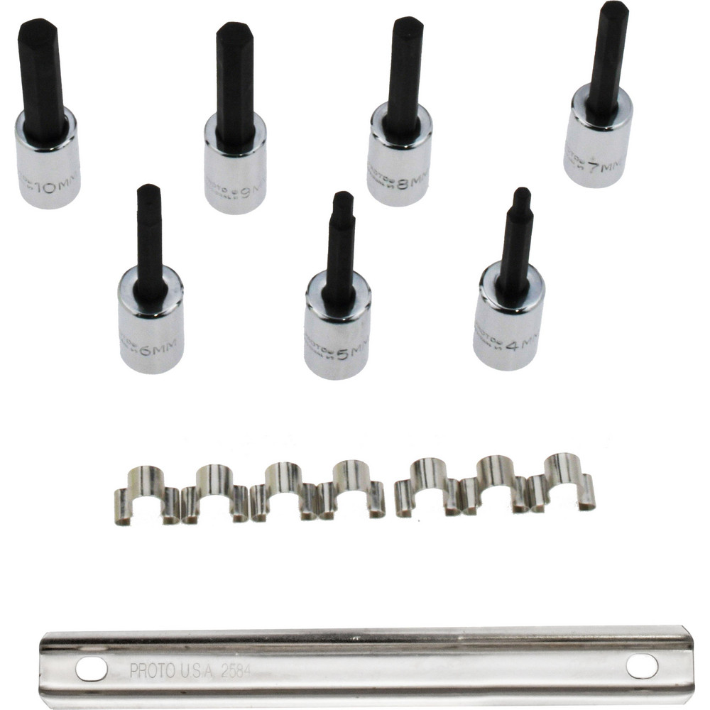 Proto - Hex Bit Socket Set: 3/8" Drive, 7 Pc, 4 to 10 mm Hex | MSC Direct