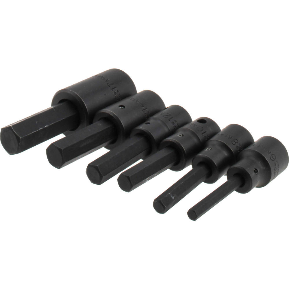 Proto - Hex Bit Socket Set: 1/2" Drive, 6 Pc, 6 to 17 mm Hex | MSC Direct