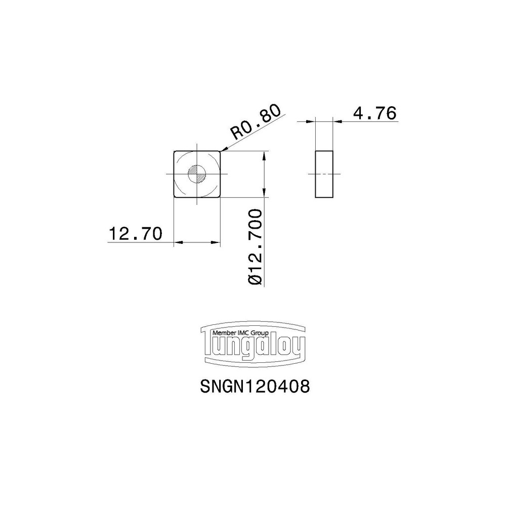 Tungaloy - Turning Insert: SNGN432FX105, Ceramic | MSC Direct