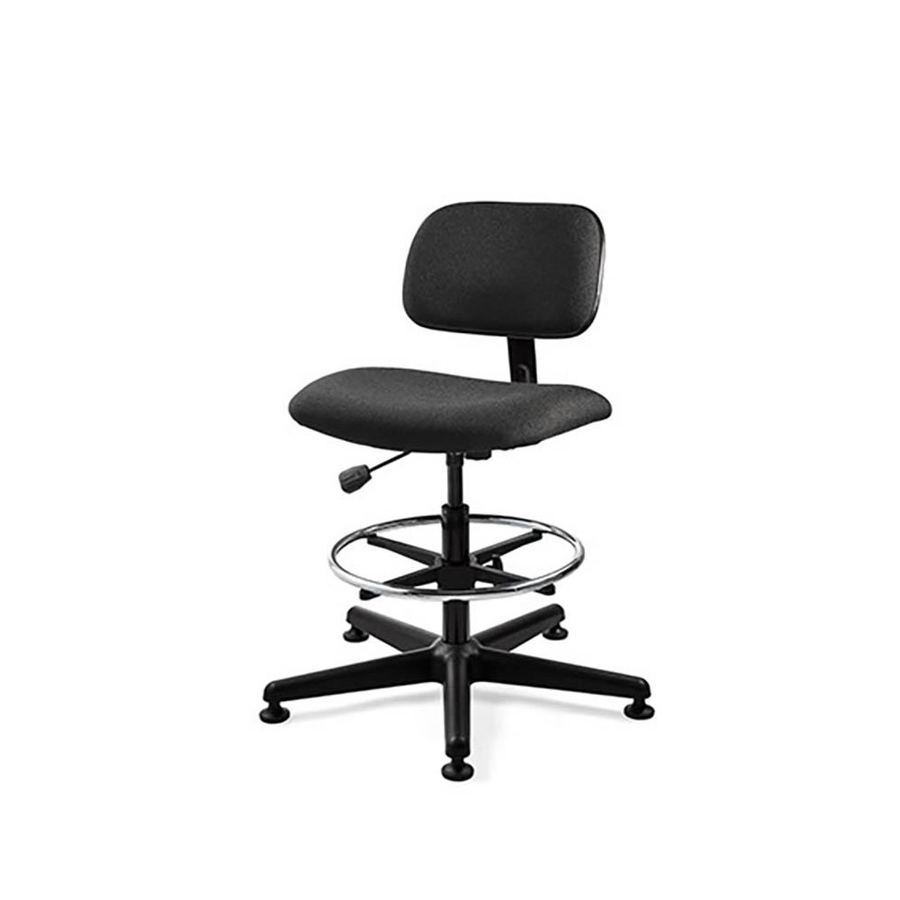 Bevco - Task Chair: Cloth, 20 to 25" Seat Height, Black, Adjustable ...