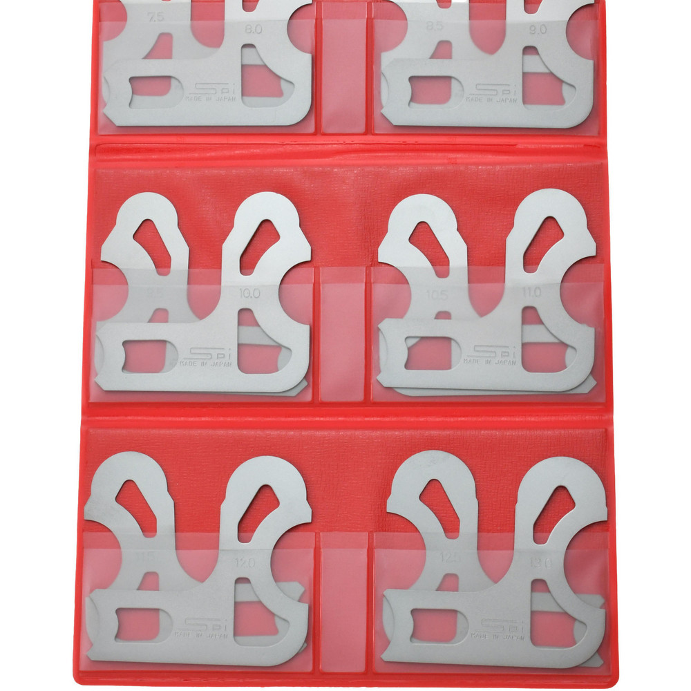 SPI - Radius Gage Set: Stainless Steel, 0.5 to 13 mm Radius, 26 pc ...