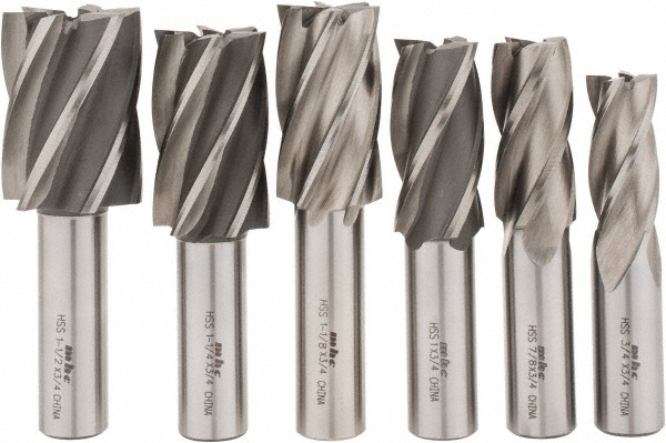 Interstate - 3/4 to 1-1/2", 4 Flute Square End Mill Set - 01720028 ...