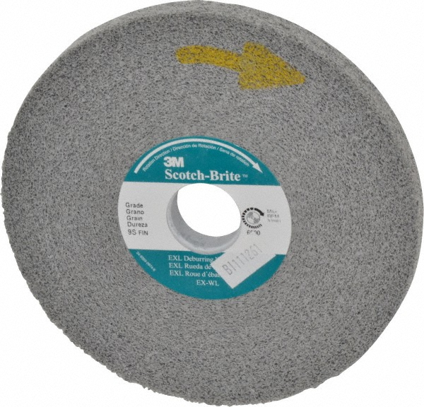 3M - Deburring Wheel: 6" Dia, 1/2" Face Width, 1" Hole, Density 9 ...