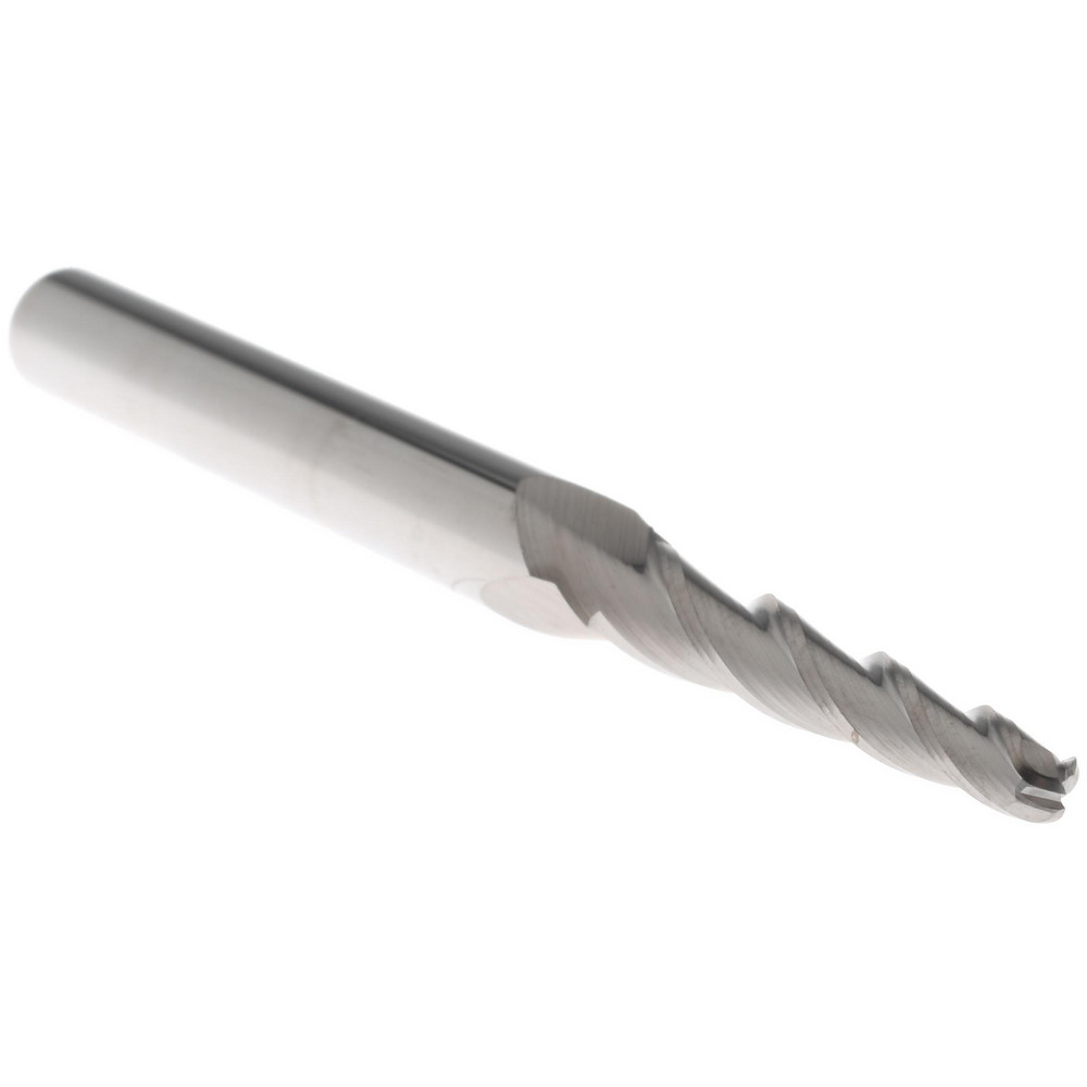 Accupro - Tapered End Mill: 2 deg Angle per Side, 1/8" Small Dia, 1" LOC, 3 Flute, Solid Carbide ...